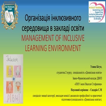 Management of inclusive learning environment bigun | PPT