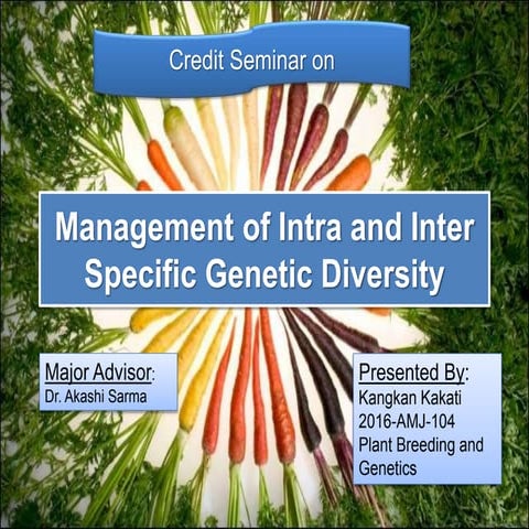 Management of intra and inter specific genetic diversity | PPT