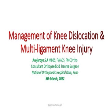 Management of knee dislocation | PPTX