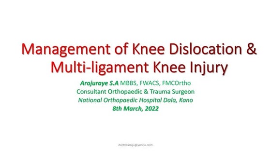 Knee dislocation | PPTX
