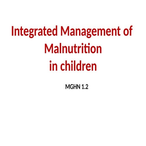 10 step of inpatient management of acute malnutrition WHO protocol | PDF