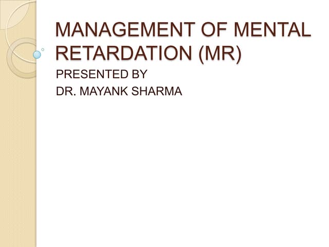 Mental Subnormality | PPT