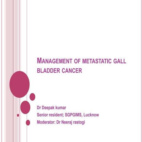 Management of metastatic gall bladder cancer | PPTX