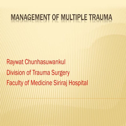 Management of multiple trauma | PDF