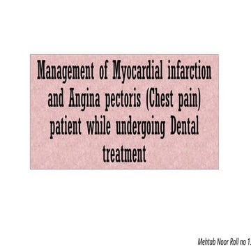Management of Myocardial infarction and Angina pectoris patient.pptx