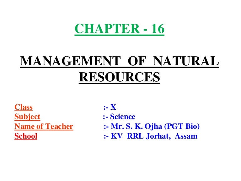 Management Of Natural Resources ppt management-of-natural-resources-ppt