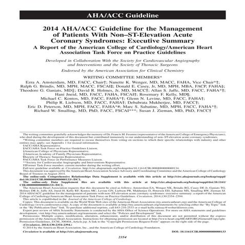 Management of non st elevation acs | PDF