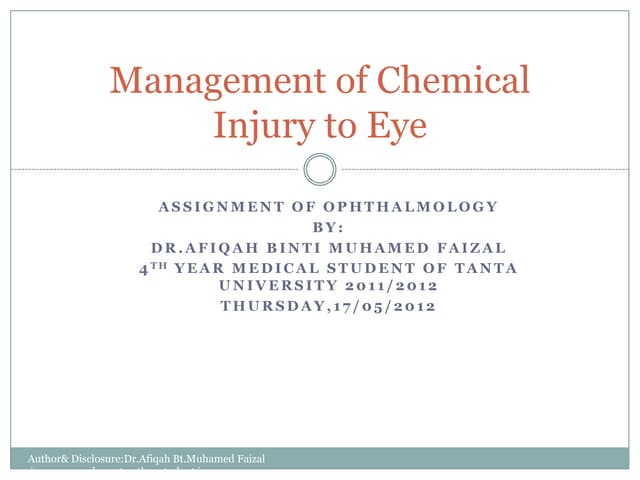 Ocular Chemical Injury | PPTX