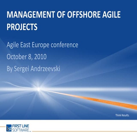 Management of offshore agile projects | PPT