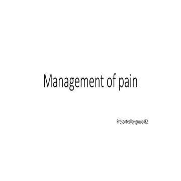 Pain Management | PPTX