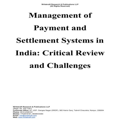 Management of payment & settlements in india [www.writekraft.com] | PDF