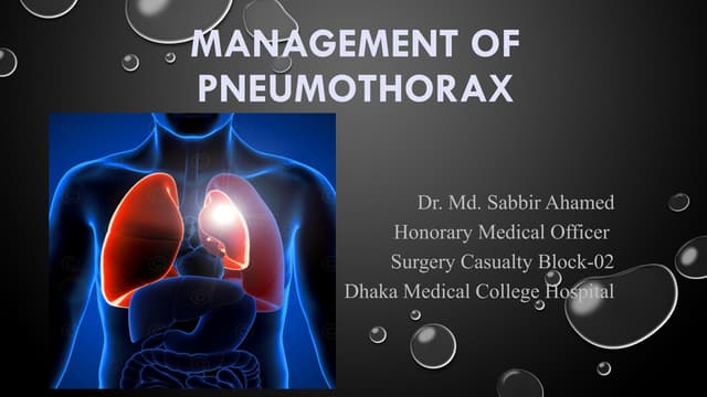 Pneumothorax PPT | PPTX