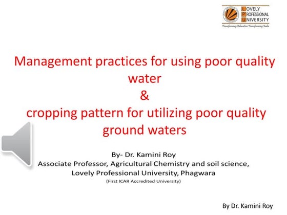 Quality of irrigation water | PPT