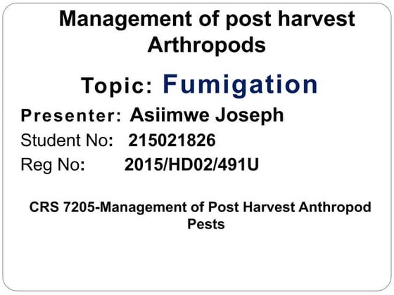 Fumigation techniques for pest control | PPTX