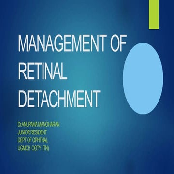 Management of retinal detachment | PPTX