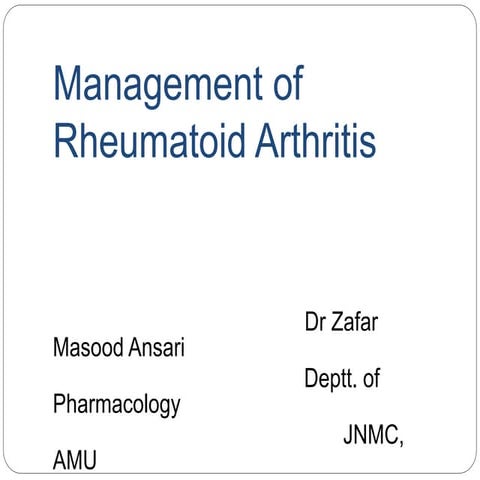 Management of rheumatoid arthritis | PPT