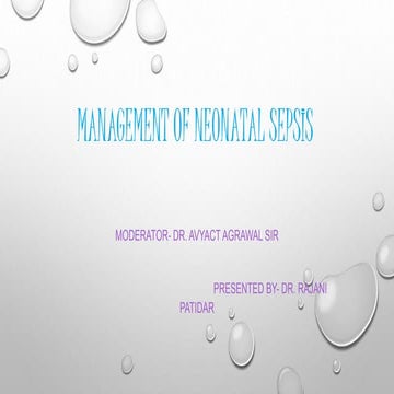 Management of neonatal sepsis in-2014 | PPT