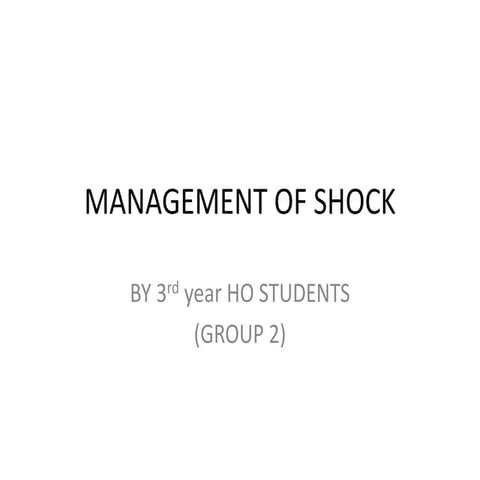 Shock and its management | PPTX