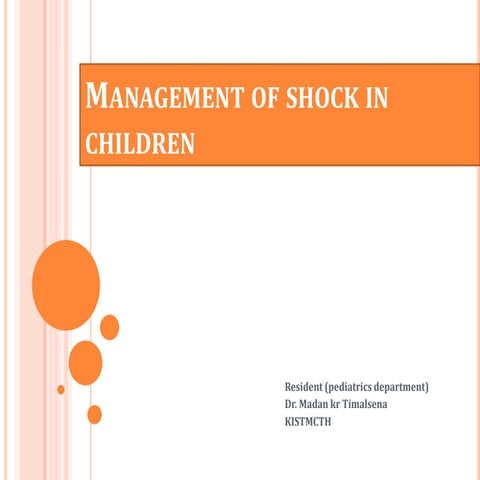 Management of shock in children | PPTX | First Aid | Injuries