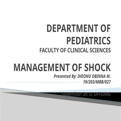 a slide on the Management of Shock .pptx
