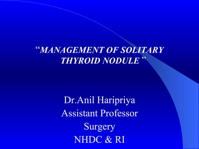 Approach to Thyroid nodule | PPTX