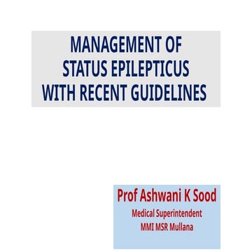 Comprehensive Management of Super Refractory Status Epilepticus in ...