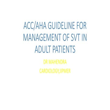 Management of svt in adult | PPTX