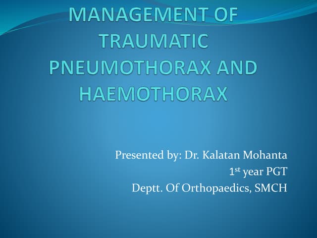 massive hemothorax | PPTX