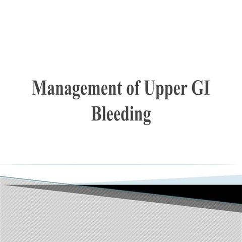 Comprehensive Management of Upper Gastrointestinal Bleeding: Causes ...