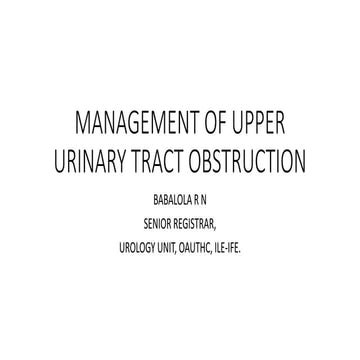 Management of upper urinary tract obstruction | PPT