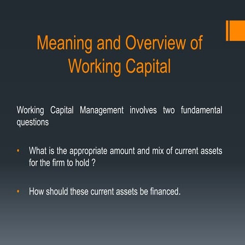 Management of working capital | PPTX