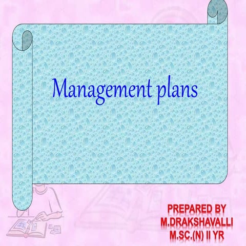 Management plans | PPTX
