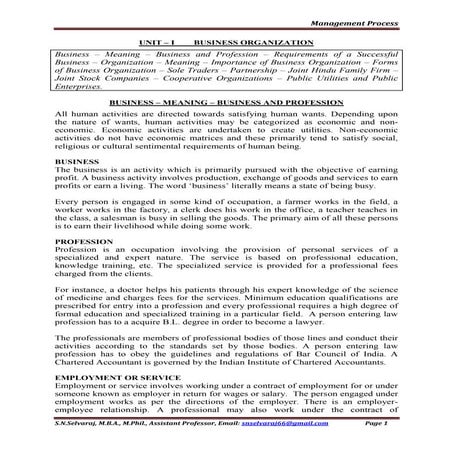 Management Process unit 1 | PDF