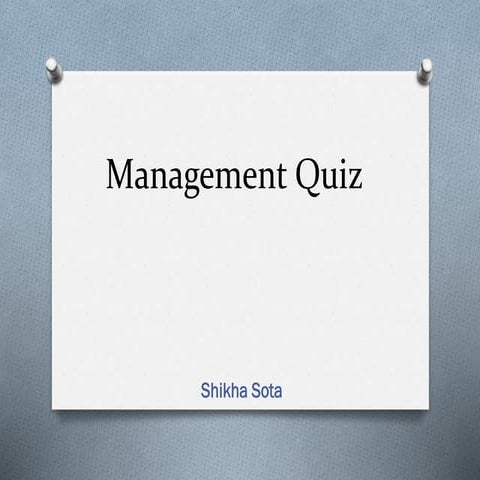 Management quiz | PPTX
