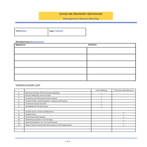 Management Review Format | DOCX