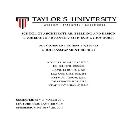Management Science Assignment | PDF