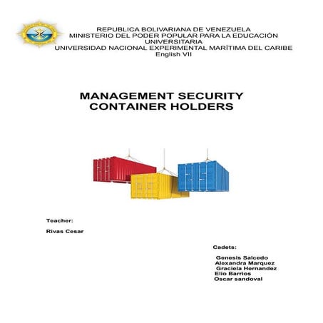 Management security container holders word | PDF