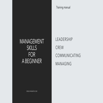 MANAGEMENT SKILLS FOR A BEGINNER | PPT