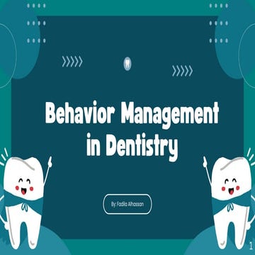 Behavior Management in Pediatric Dentistry | PDF