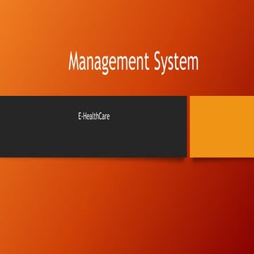 E healthcare Management System powerpoint | PDF