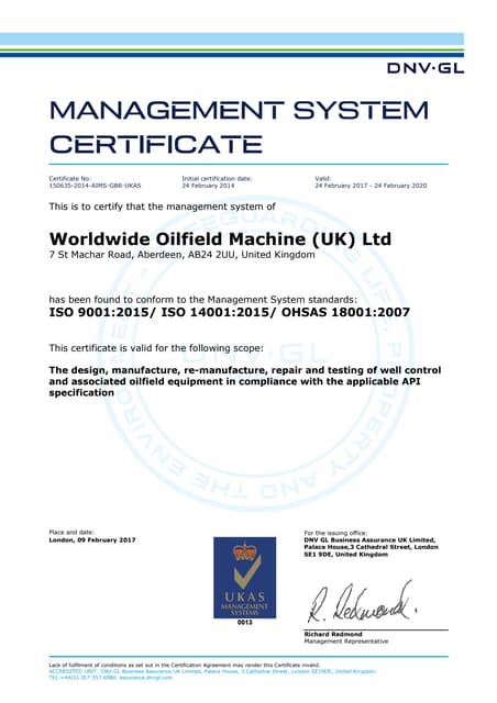 Certificate 9001 FS 599906 | PDF