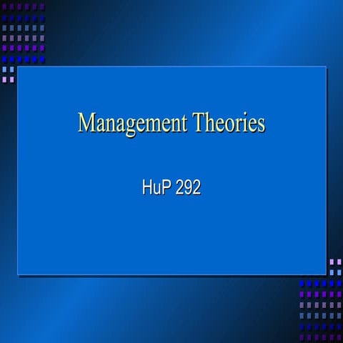 Management Theories | PPT | Business | Business and Finance