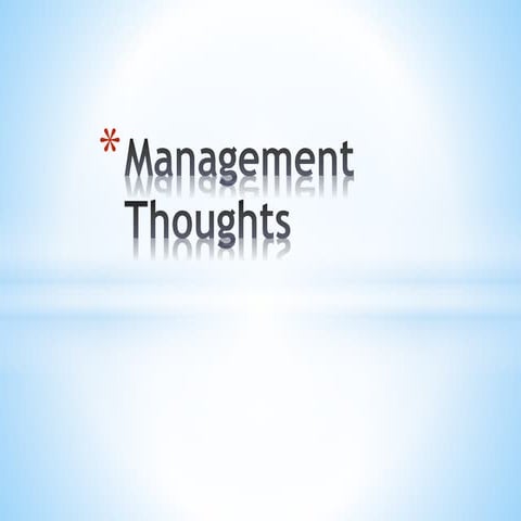 Management Thoughts | PPT