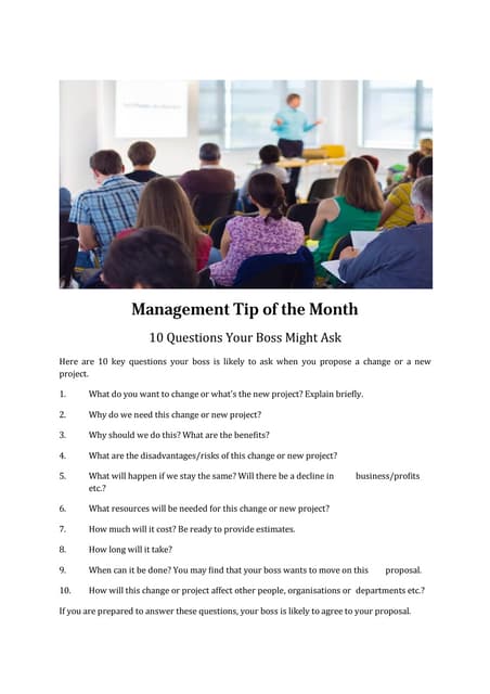 Management tip of the month | PPT