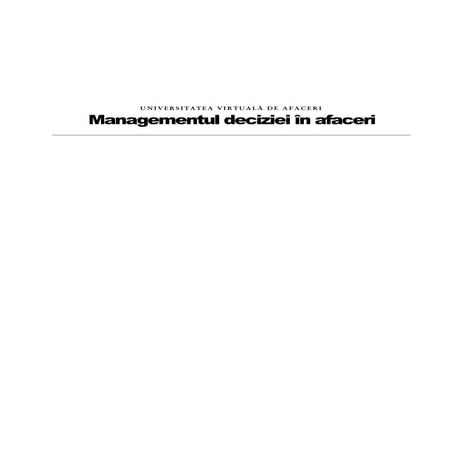 Managementul deciziei-in-afaceri | PDF