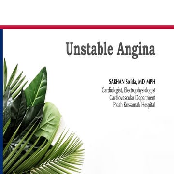 Understand the Management of Unstable Angina (UA) | PDF