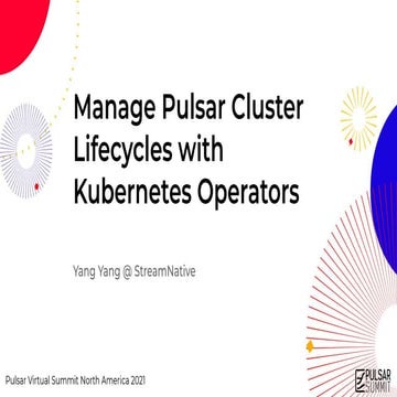 Manage Pulsar Cluster Lifecycles With Kubernetes Operators Pulsar Summit Na 2021 Ppt 