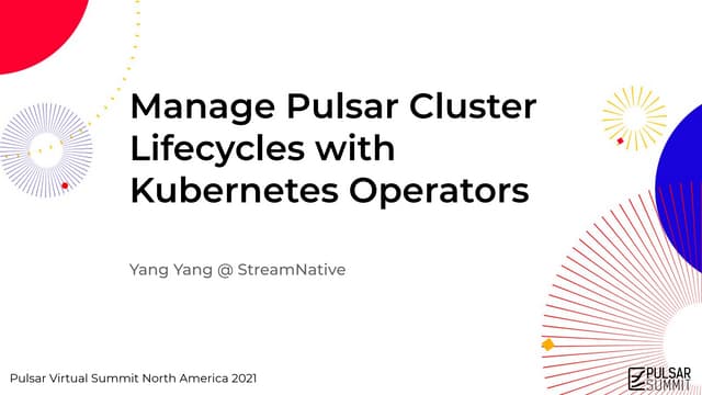 Manage Pulsar Cluster Lifecycles With Kubernetes Operators Pulsar Summit Na 2021 Ppt