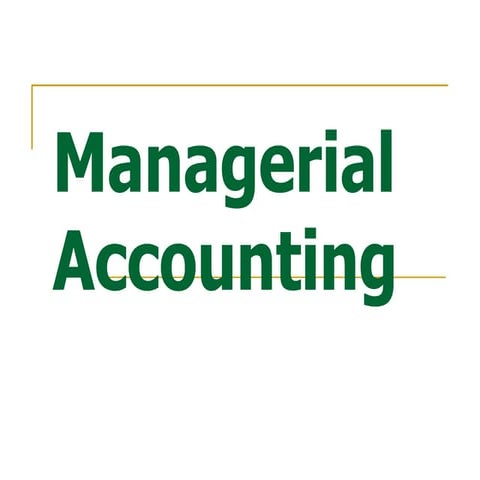 Managerial Accounting | PPT