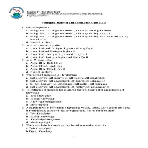 Managerial behavior and effectiveness 5 | PDF